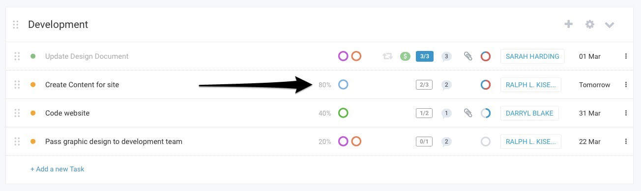 Track Percentage Complete for Project Tasks - Avaza.com