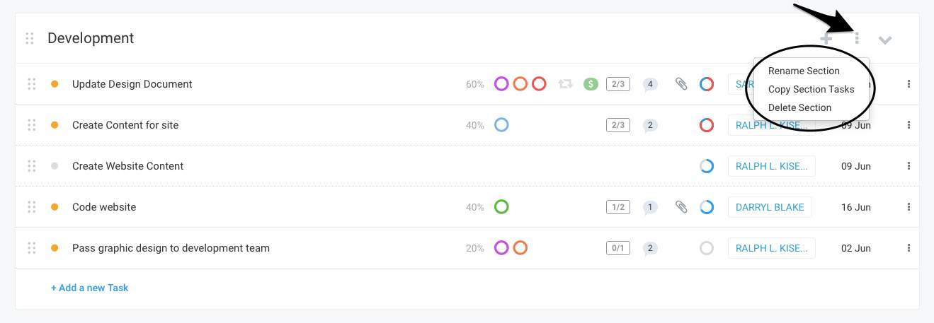 Save Time with Improved Section & Task Options!