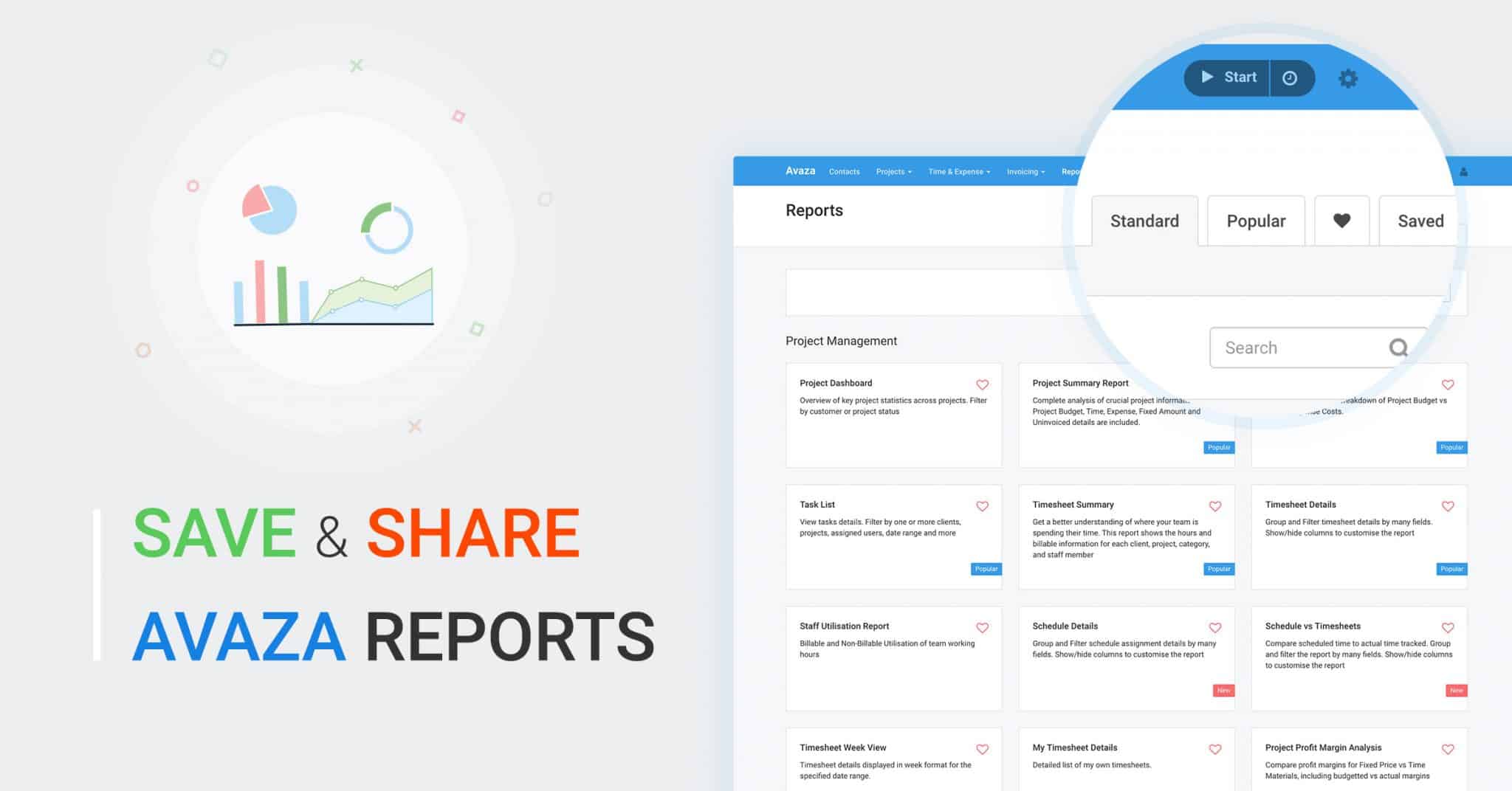 Save & Share Avaza Reports