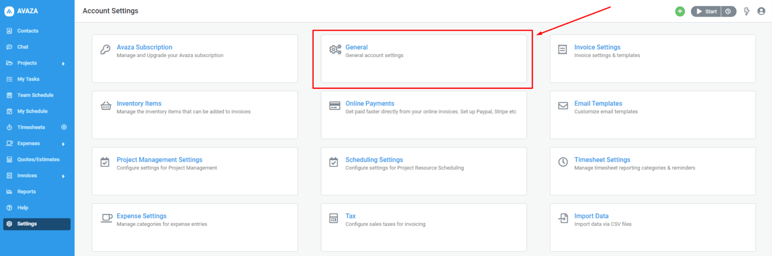Enabling and Disabling Avaza Modules - Avaza.com