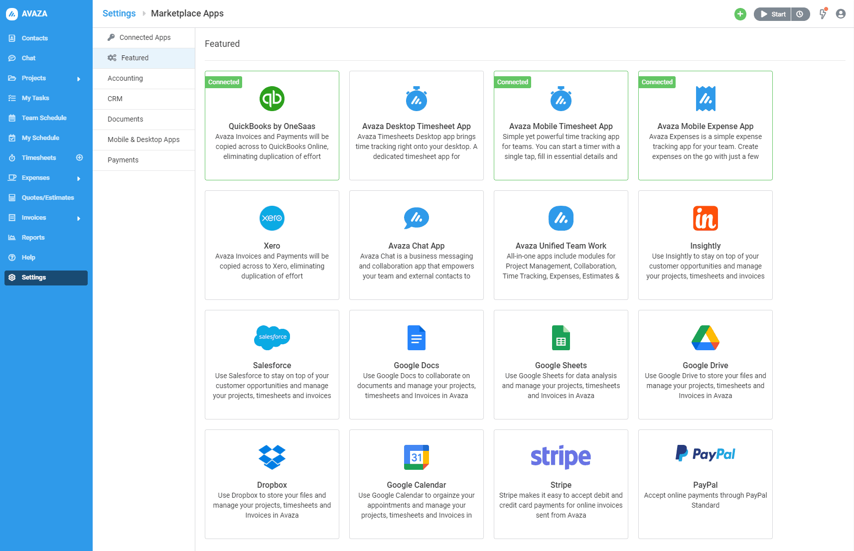 Avaza App Marketplace - Avaza.com